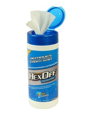 No Rinse Wipes 45 Count Canister - HexOff